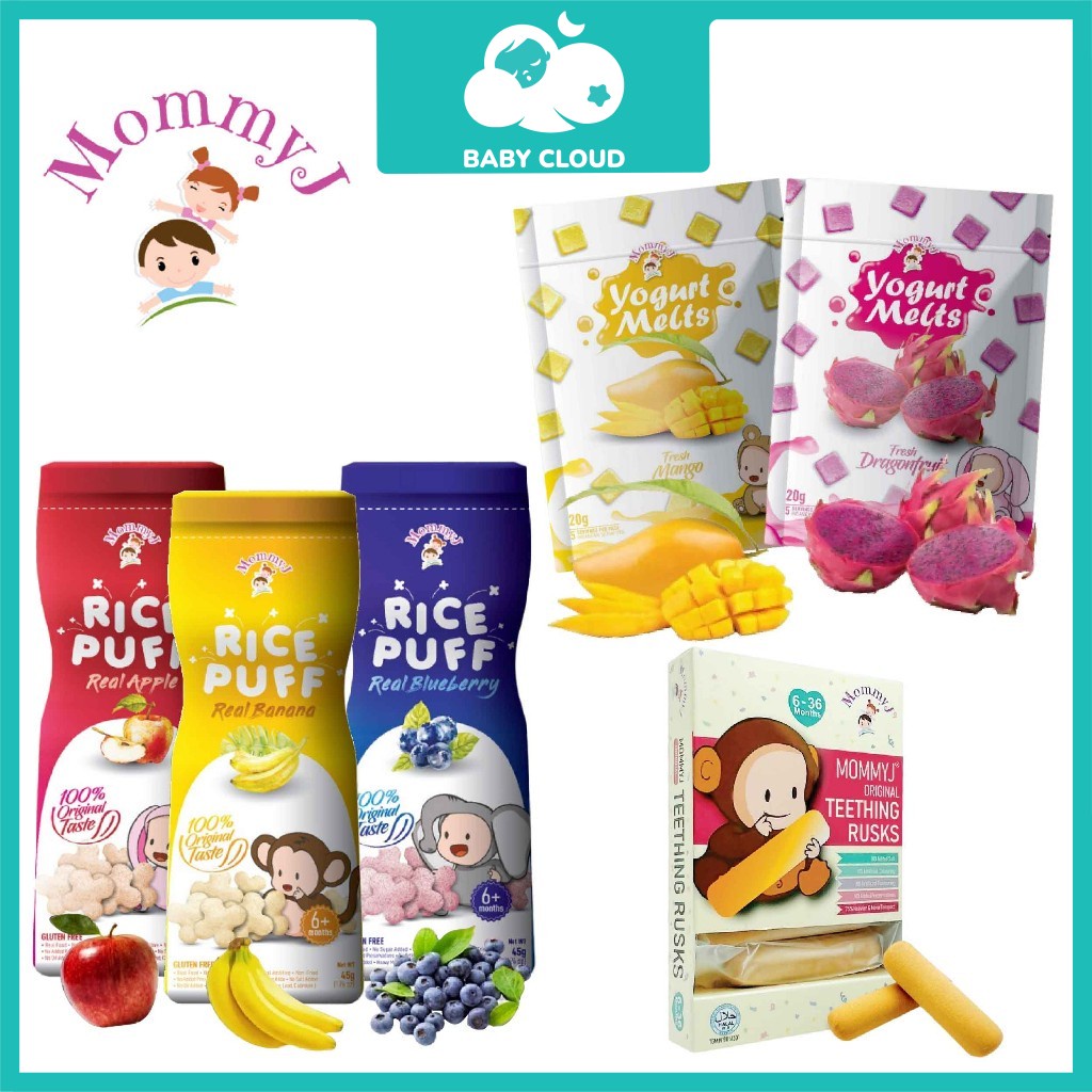 MommyJ Pure Rice Baby Puffs Apple | Banana | Blueberry | Teething Rusks ...