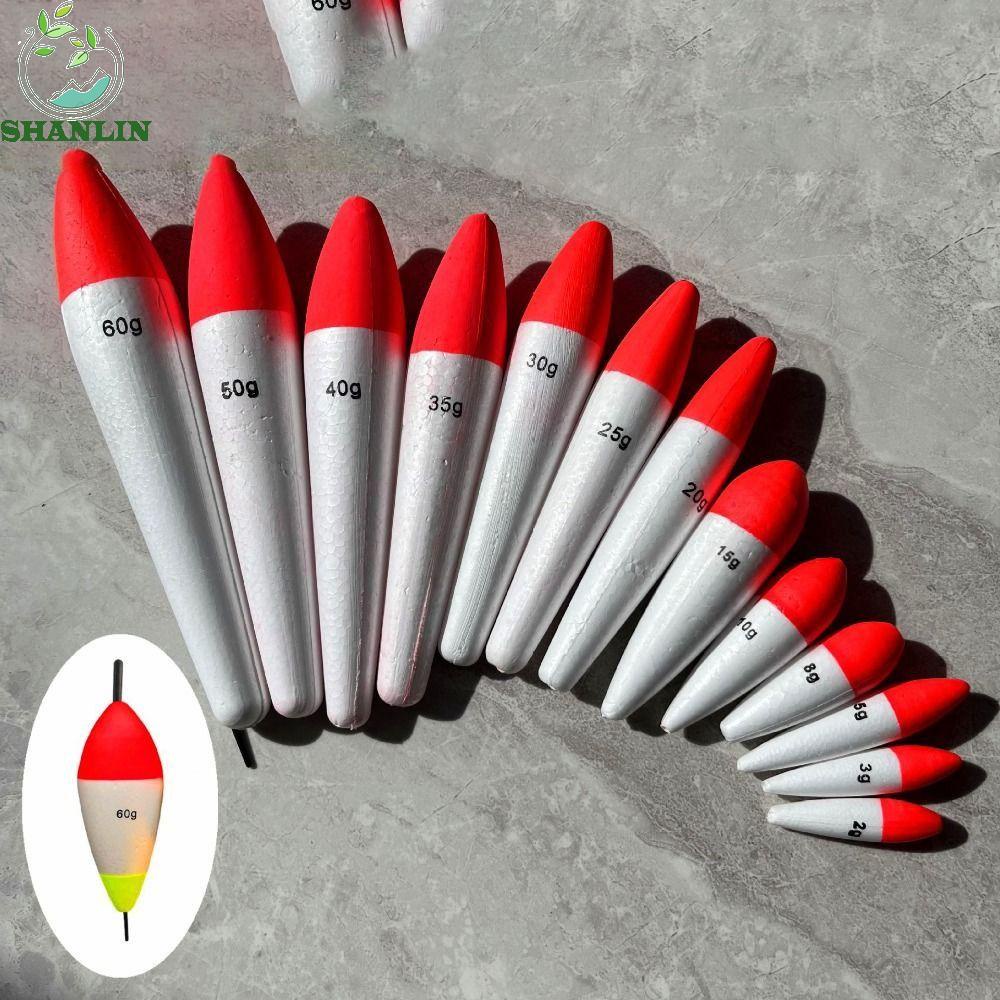 SHANLIN 5pcs Fishing Bobber, 2g-60g Large Belly Type Foam Fishing Float ...