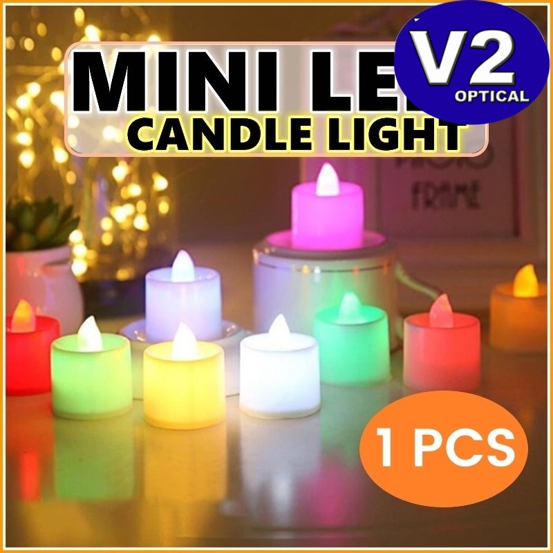 Mini LED Candle Light (1 PCS) Round Lamp Romantic Smokeless Flameless ...