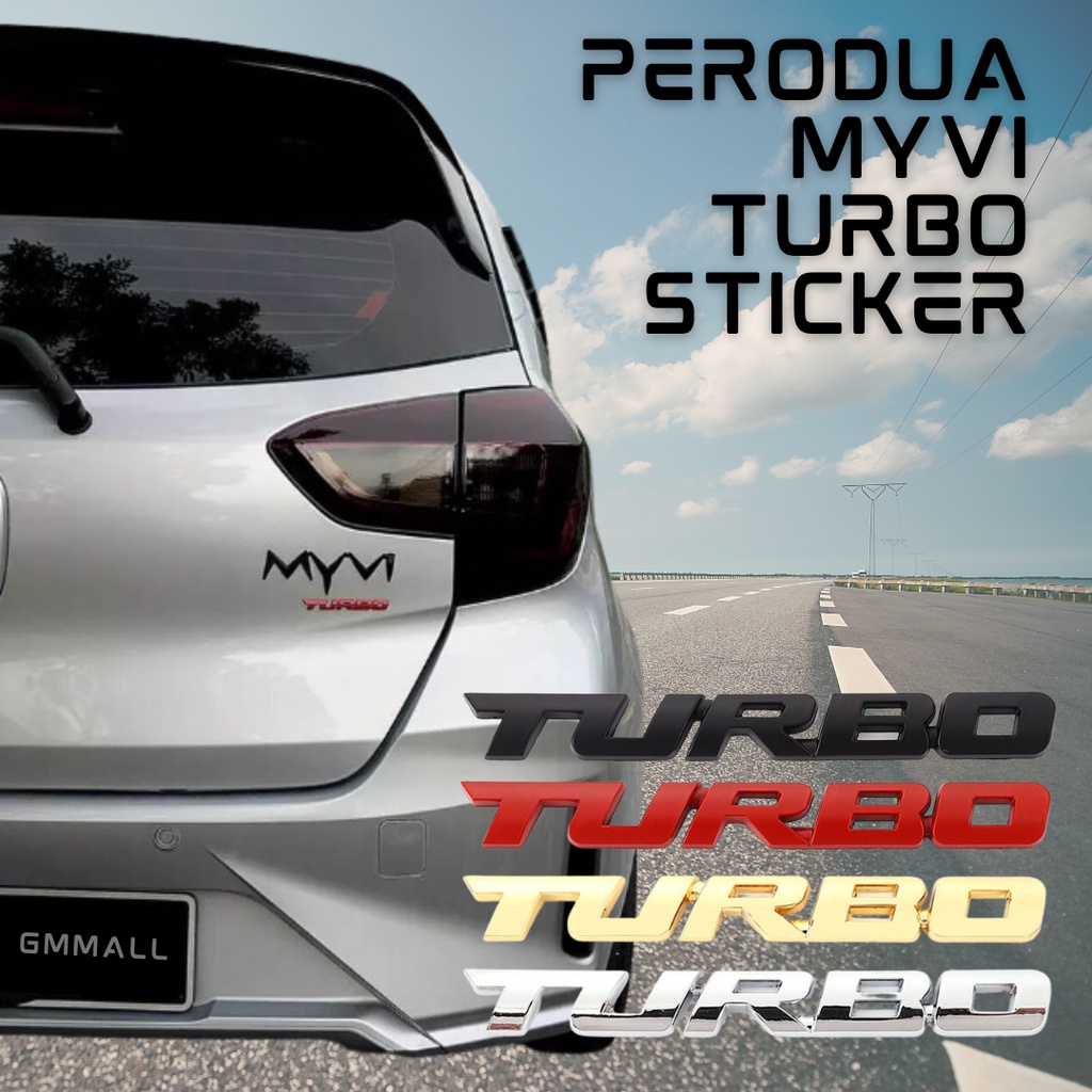 PERODUA MYVI 3D Car Metal TURBO Emblem Sticker Badge Accessories ...