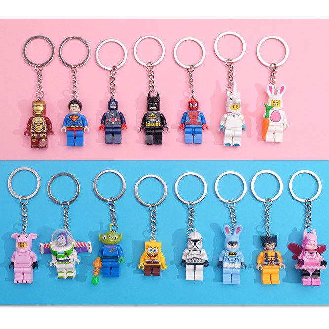 Cute Keychain Minifigure Lego Keychain Cartoon Schoolbag Pendant ...