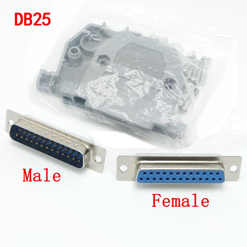 10pcs RS232 Parallel Serial DB25 2 Row Data Cable Connector 25 Pin 25 ...