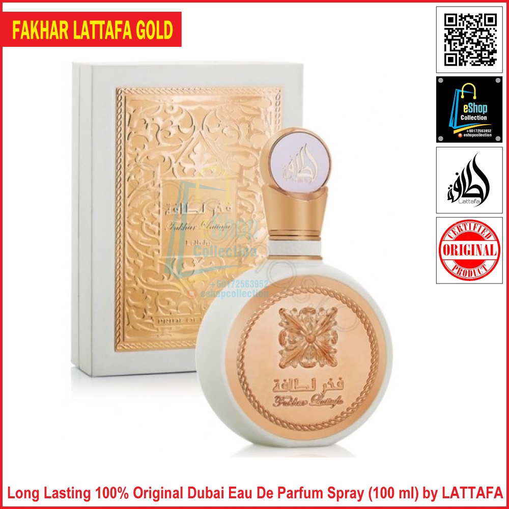 Fakhar Lattafa Gold Pride of Lattafa for Women Eau De Spray Parfum 100 ...