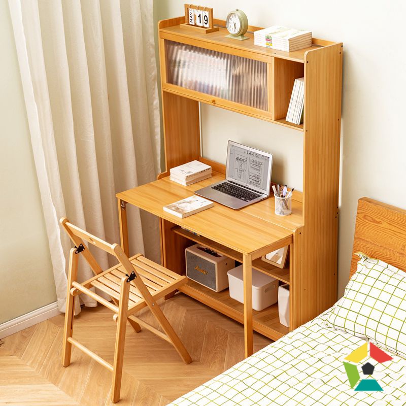 Multifunction Folding Table All-In-One Computer Desk Bamboo Office Desk ...