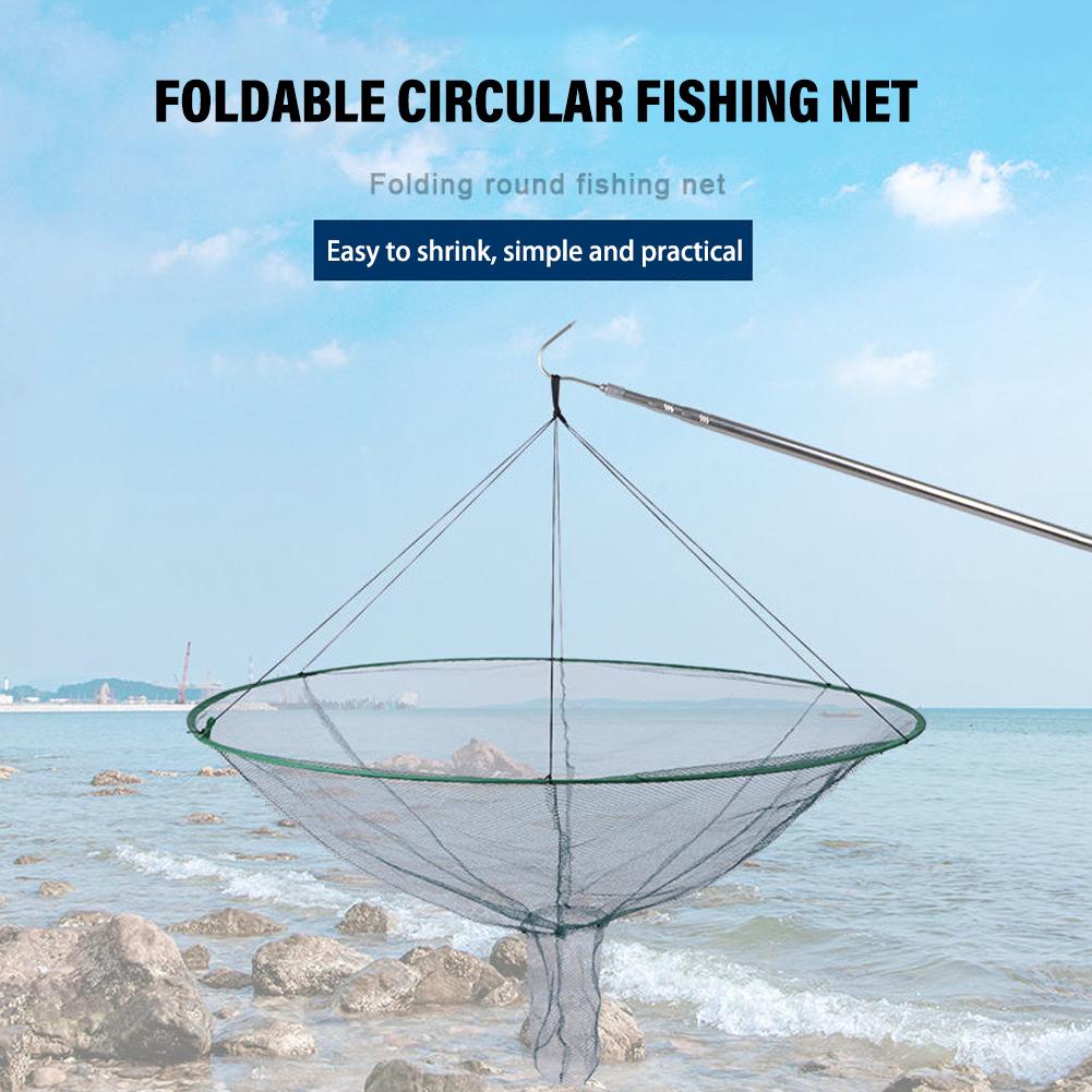 Foldable Drop Fishing Landing Net Crayfish Shrimp Catcher Tank Casting ...