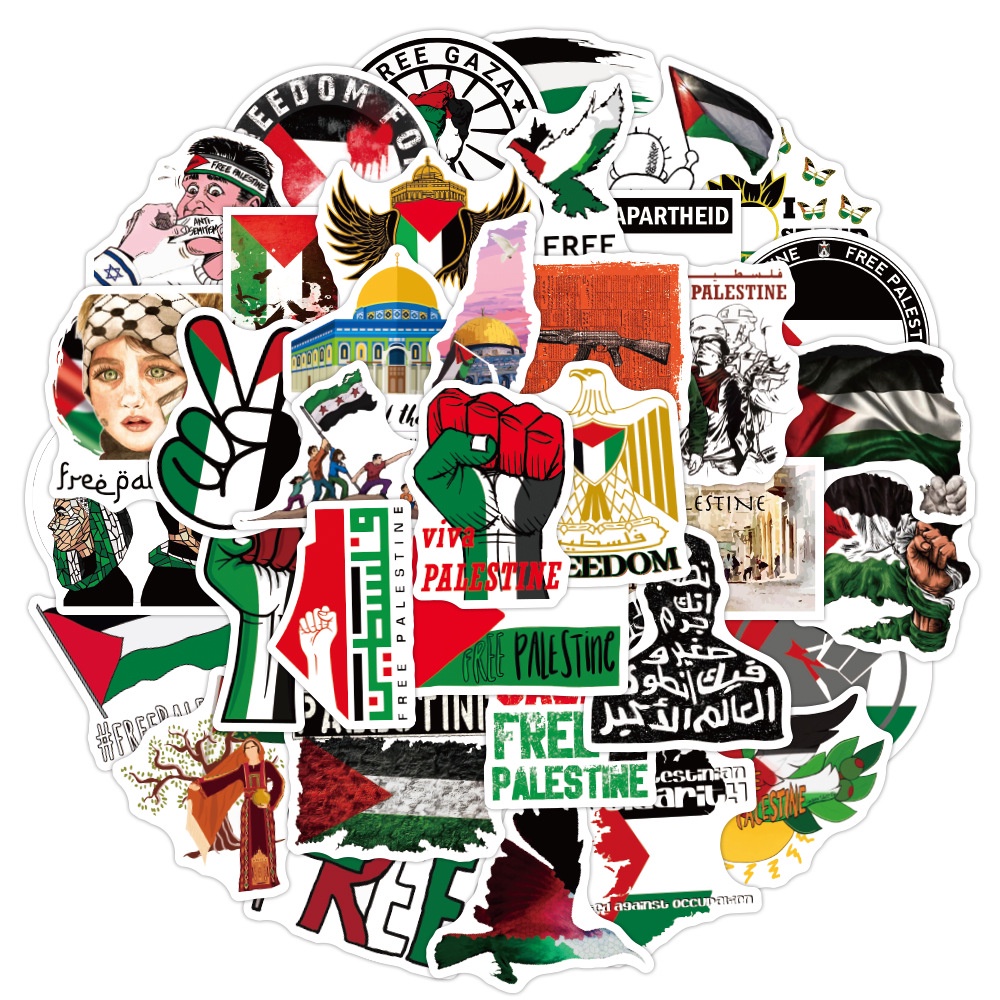 Palestine Sticker Palestine Solidarity Face Sticker of 50PCS | Shopee ...