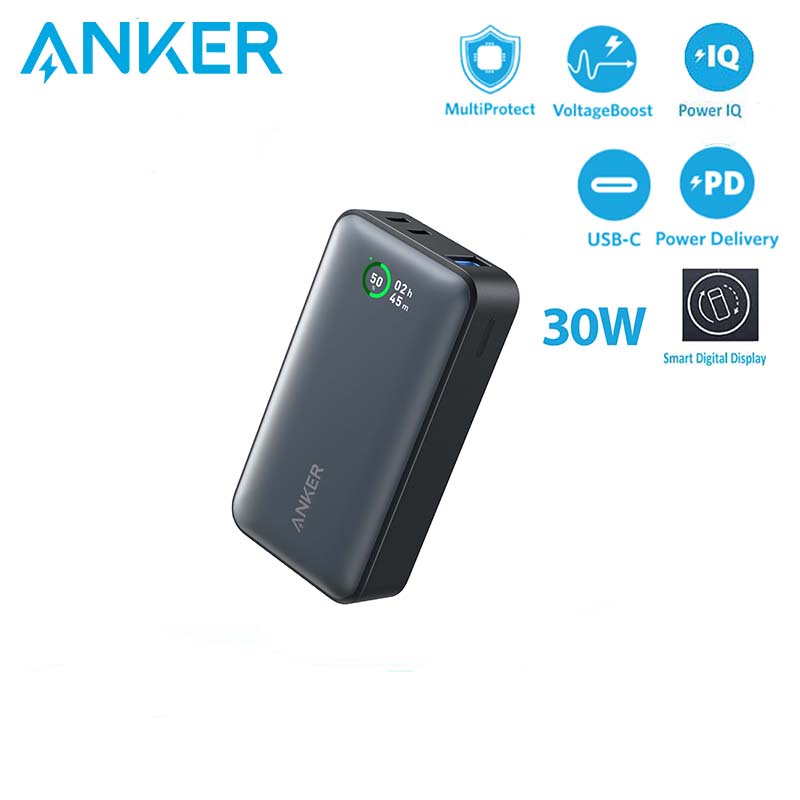 Anker 533 A1256 Power Bank, Power IQ 3.0 Portable Charger with PD 30W Max Output (PowerCore 30W ...