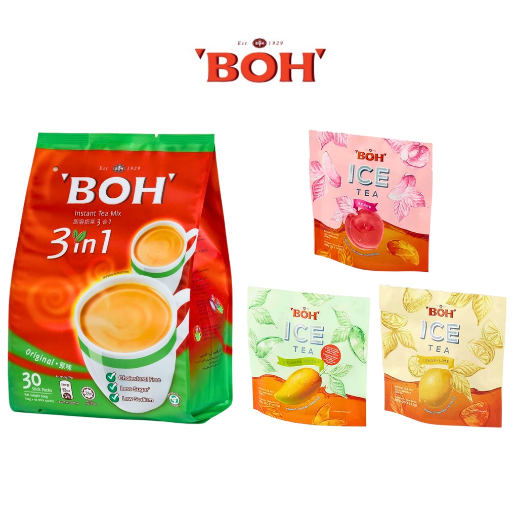 (FRESH BATCH) MBHL BOH 3in1 Instant Tea Mix Original Boh Ice Tea Peach ...