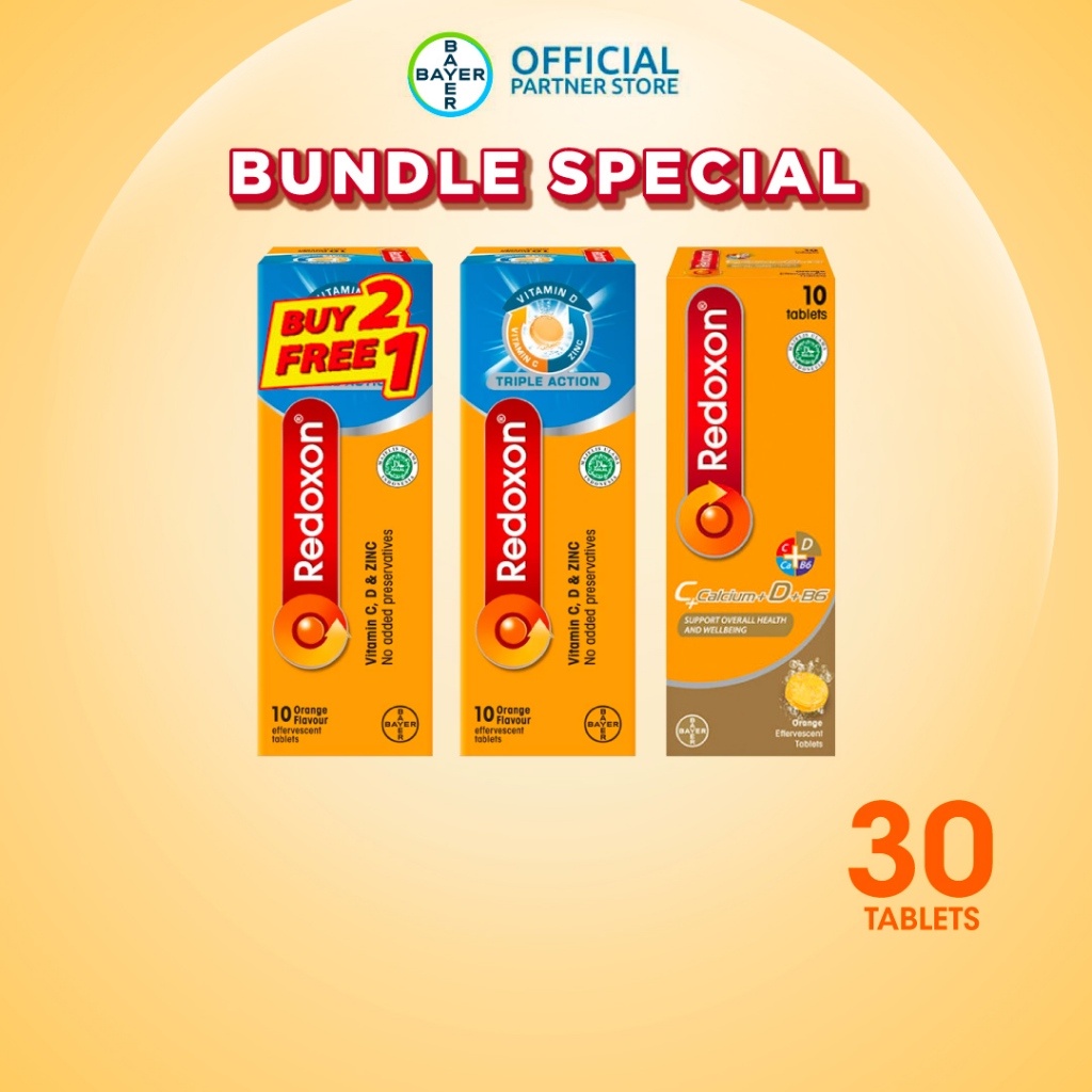 [MixedPack of 3] Redoxon Triple Action Effervescent Orange Tablets ...