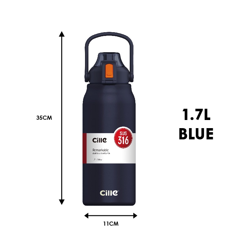 Cille 316SS Stainless Steel Vacuum Flask Thermoses Water Bottle With Adjustable Straw XB-20136/ ...