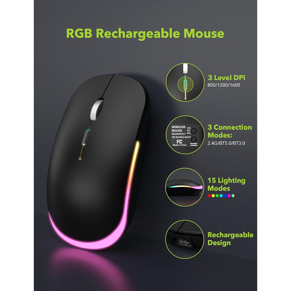 Jomaa 2 4g Wireless Keyboard And Mouse Combo With Backlit Portable Rechargeable Multi Device