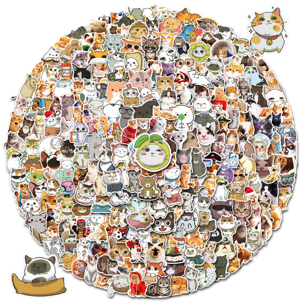 300/200/100/50PCS Cute Funny Realistic Kitten Cats Mixed Waterproof ...