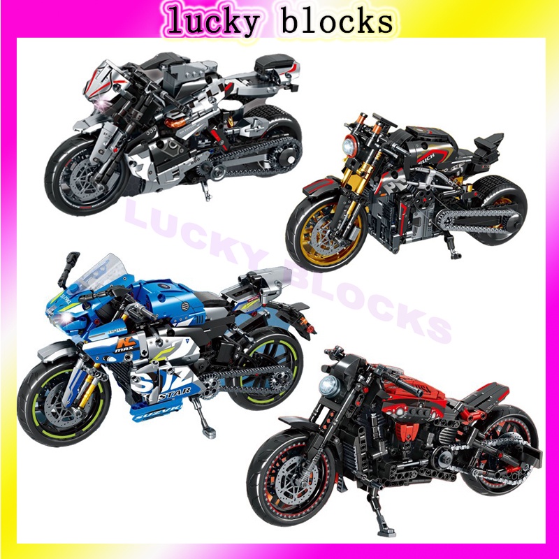 Harley Suzuki Yamaha DIY Puzzle Assembled Motorcycle Building Blocks ...