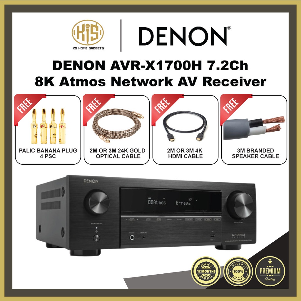 Denon AVR-X1700H 7.2Ch 8K Atmos Network AV Receiver | Shopee Malaysia