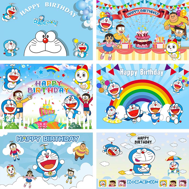 Doraemon Fat Cat Backdrop For Photography Baby Shower Kids Children ...