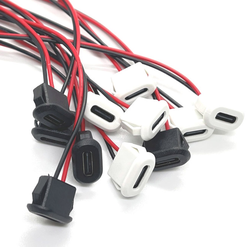 2Pin USB Type C Connector with Wire 24AWG for Auto Fast Charging Jack ...