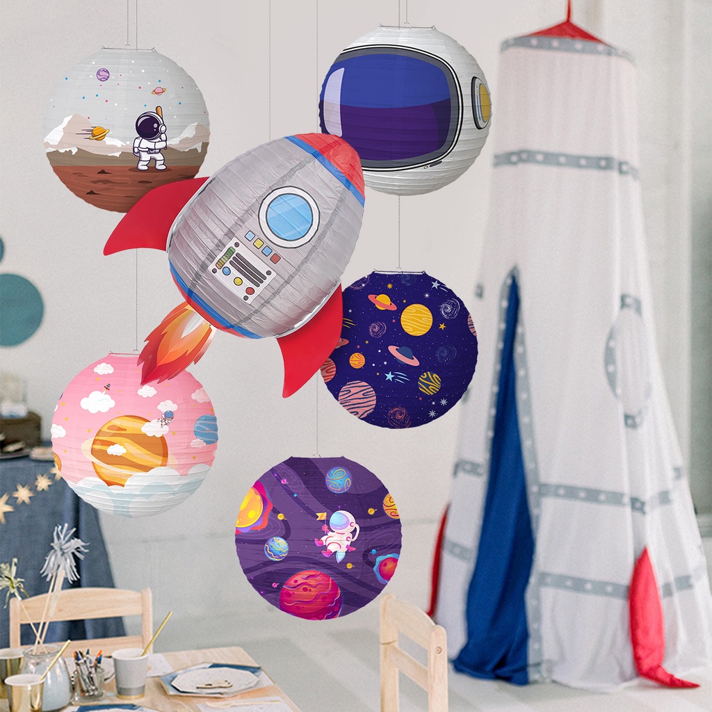 DIY Astronaut Rocket Paper Lanterns Outer Space Theme 1st Birthday ...