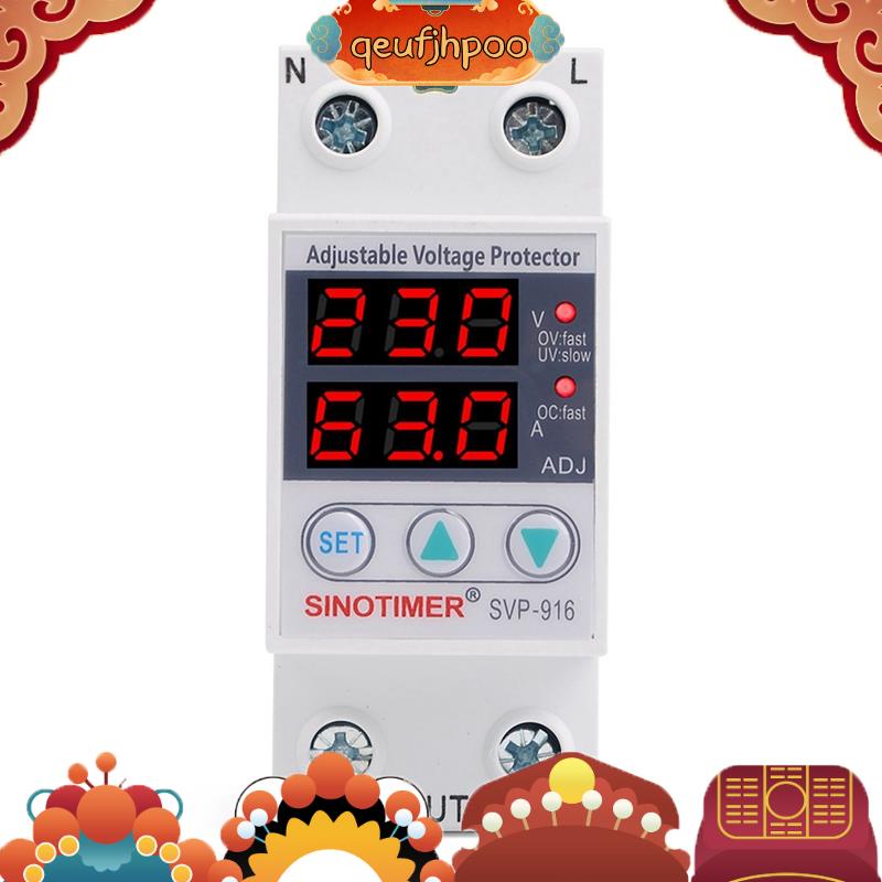 SINOTIMER Usage Dual LED Display Voltage Surge Protector 63A Din Rail ...