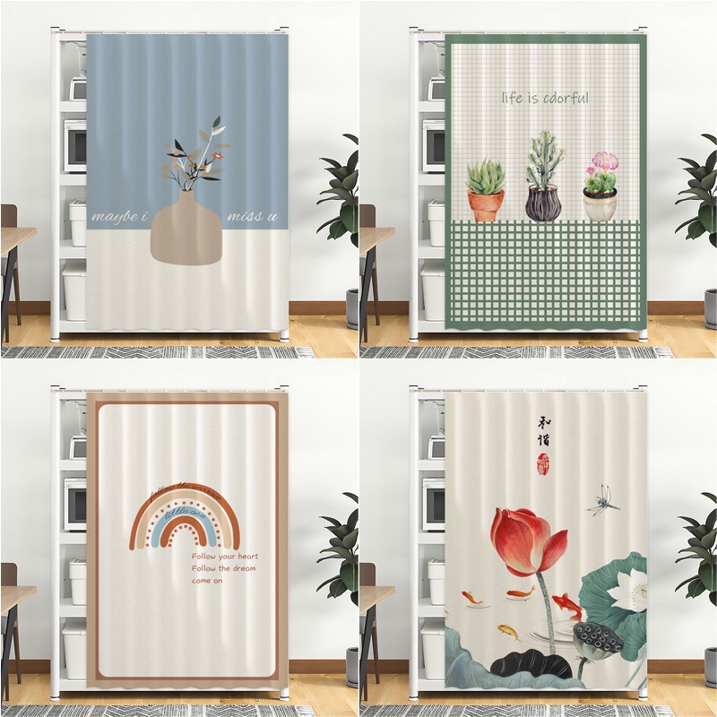 Cabinet Curtain Storage Shelf Cover Curtain Shelf Dust Curtain Storage ...