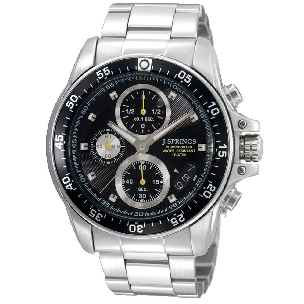 J Springs BFD043 Gents Chronograph Black Dial Bracelet Watch | Shopee ...