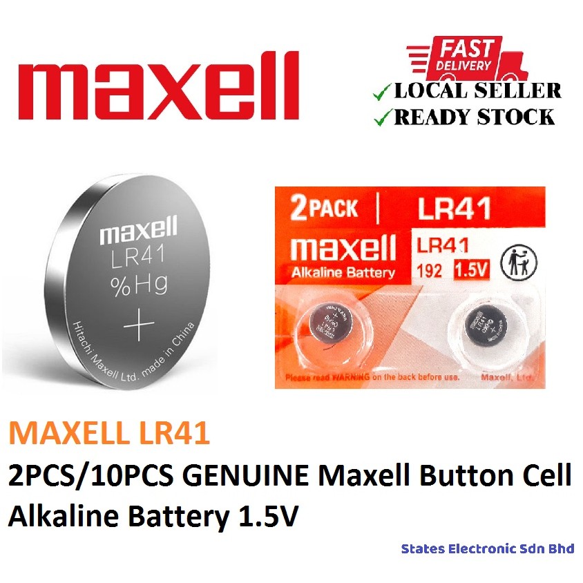 2/10PCS LR41 AG3 LR736 392A 192 SR41 GENUINE Maxell Button Cell Alkaline Battery 1.5V | Shopee ...
