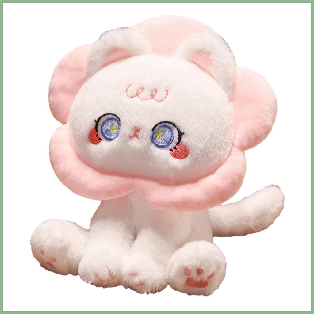 Stuffed Kitten Cute Plush Cat Pillow With Sunflower Design Anime Cat ...