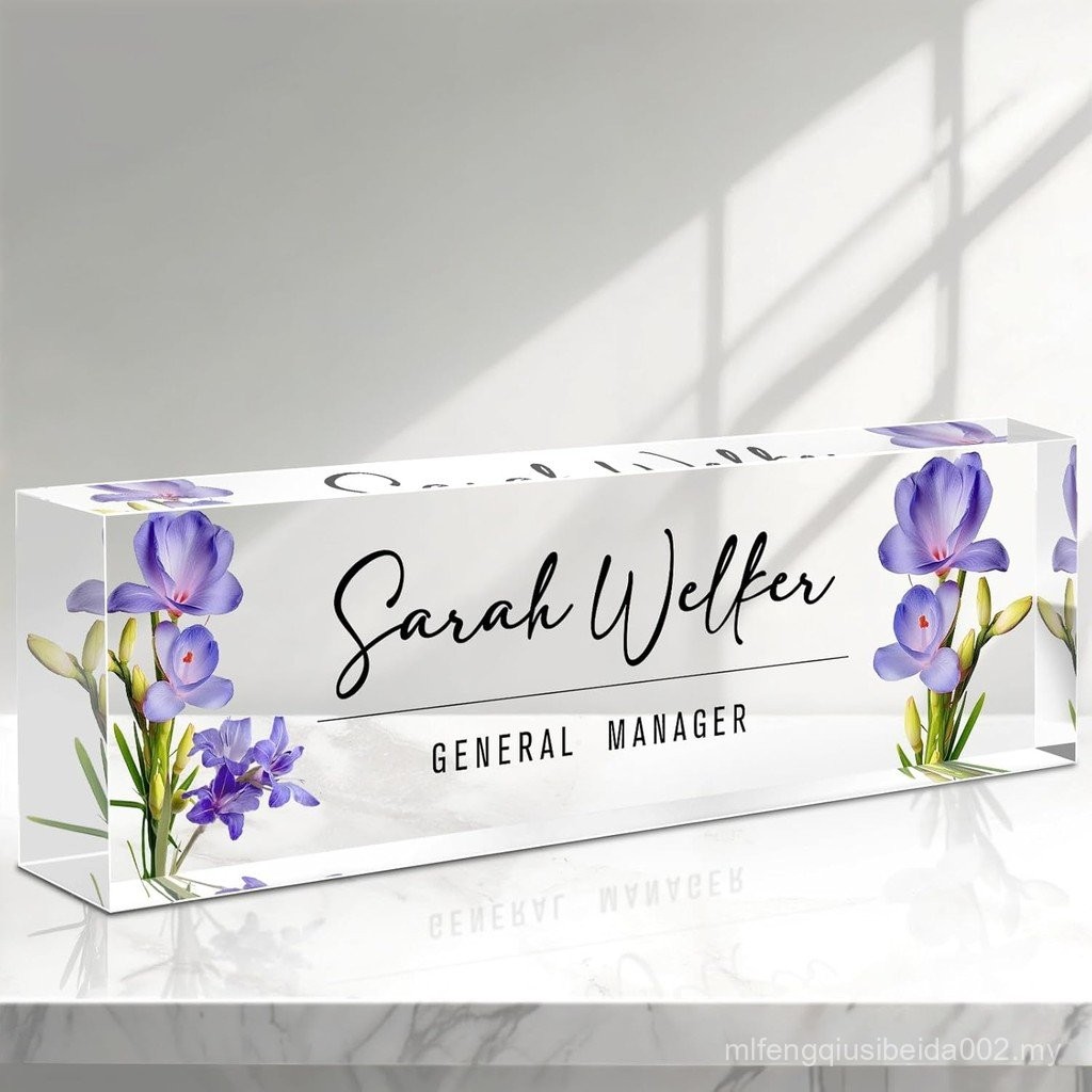 Plat Nama Peribadi untuk Meja untuk Wanita, Hiasan Pejabat Peribadi ...