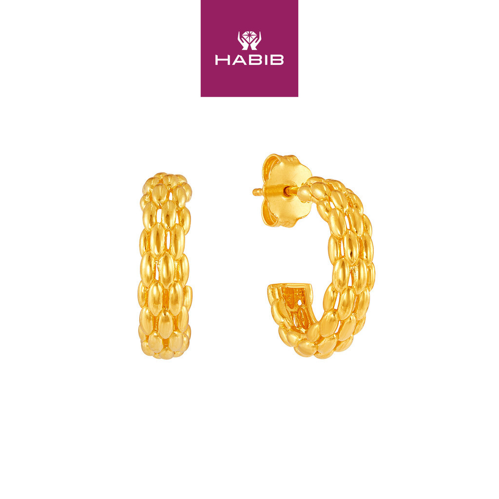 HABIB 916/22K Yellow Gold Earrings ER17501124 | Shopee Malaysia