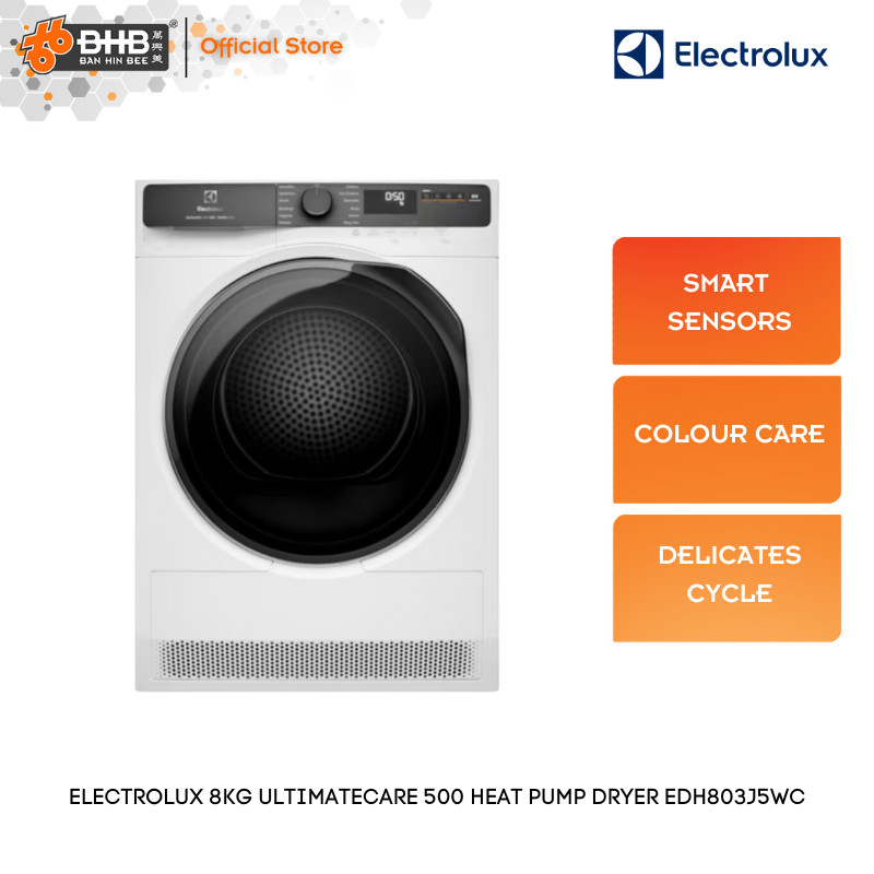 Electrolux 8KG UltimateCare™ 500 Heat Pump Dryer EDH803J5WC Energy ...
