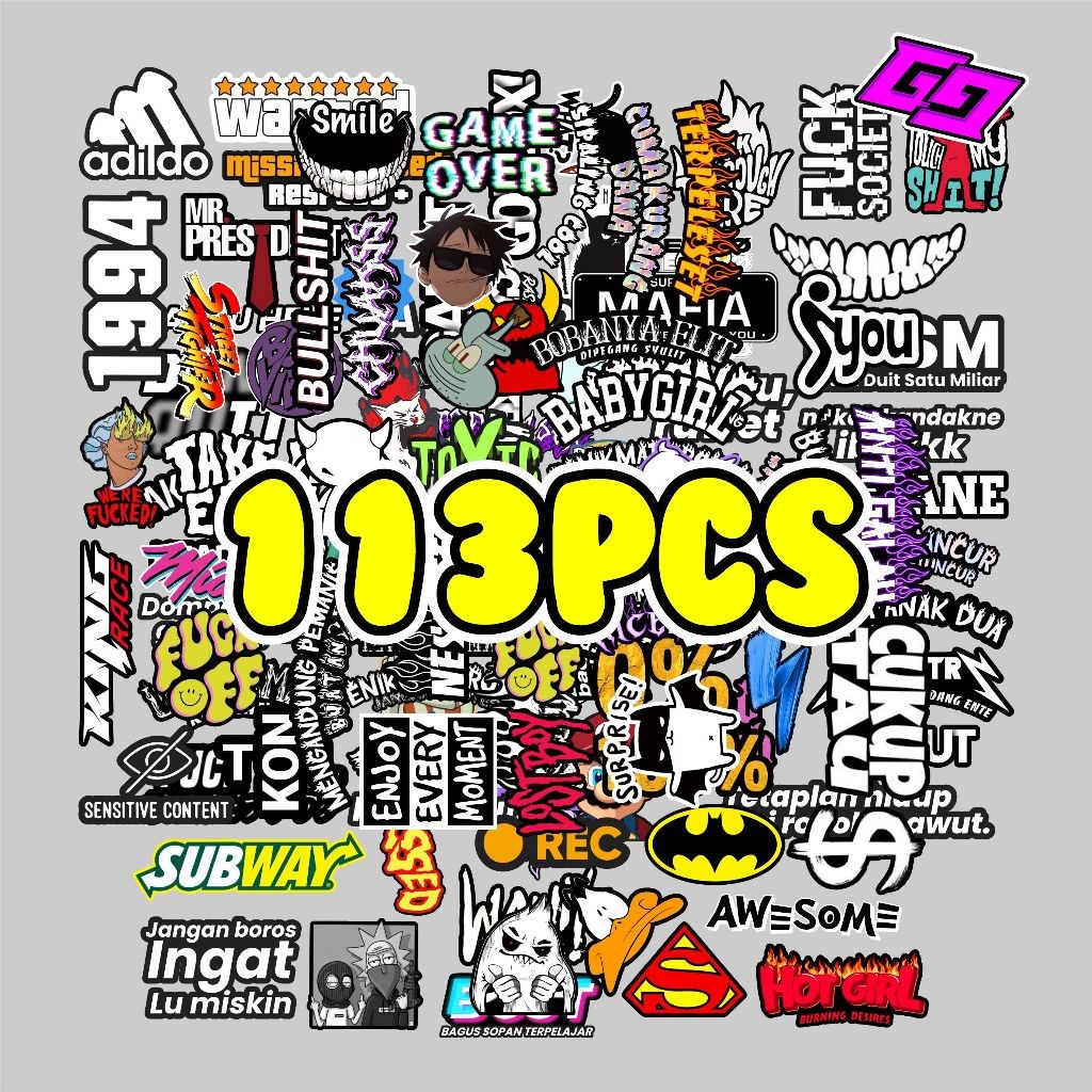 Jdm PROJECT - STICKER PACK CONTAINS 113PCS WORDS HITS VIRAL PRINT CUT ...