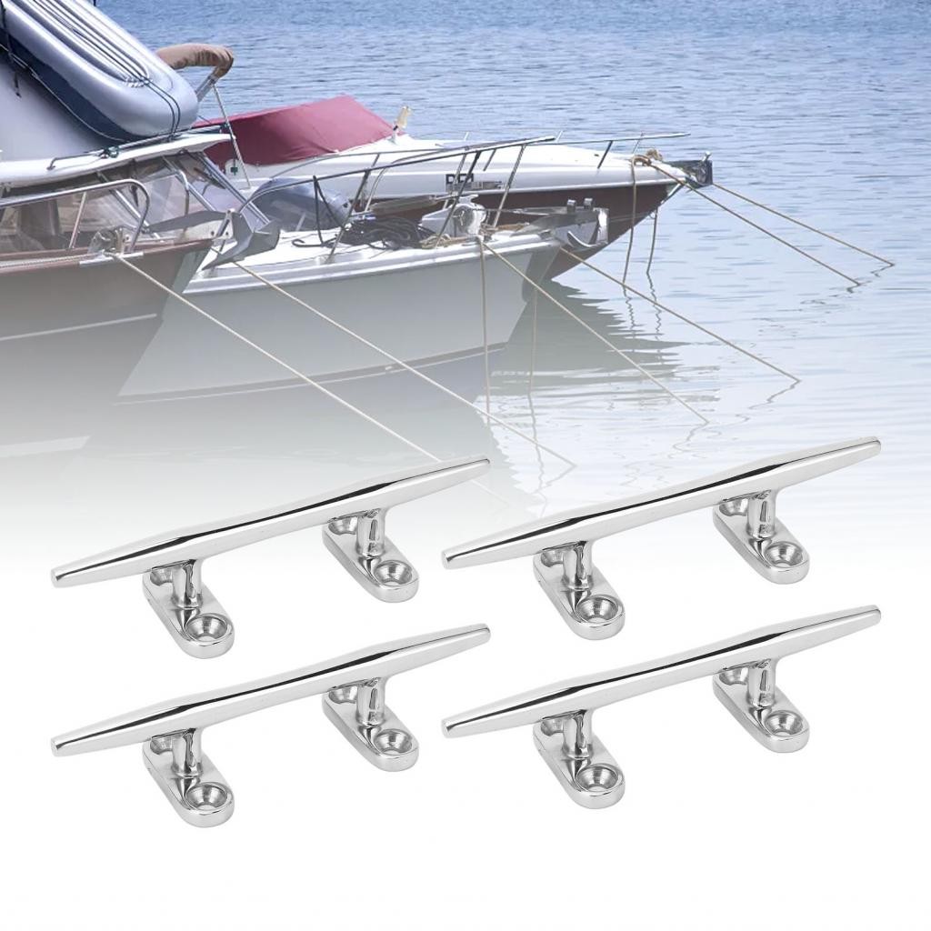 Cloudshop 4PCS Boat Cleats 5in Stainless Steel Cleat Round Dock - Metal ...