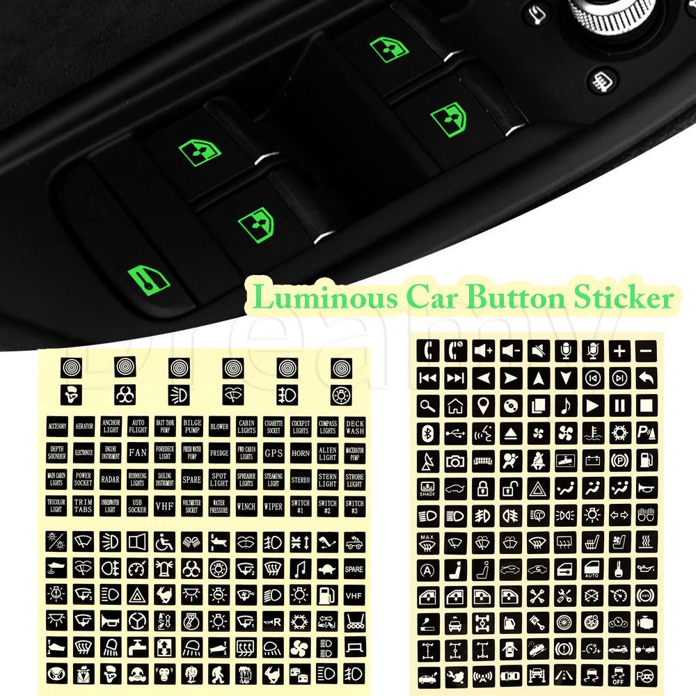132Pcs/Sheet Universal Automobile PVC Luminous Button Sticker / Car ...