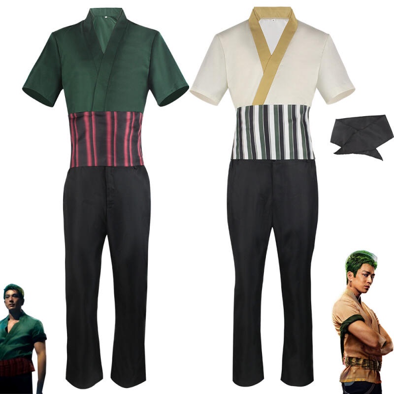 Anime Movie Zoro Cosplay Costume Live Action Cosplay Top Pants Full Set ...