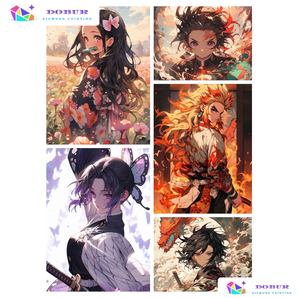DOBUR | 5D Diamond Painting Set Round/Square Ghost Extinction Anime DIY ...