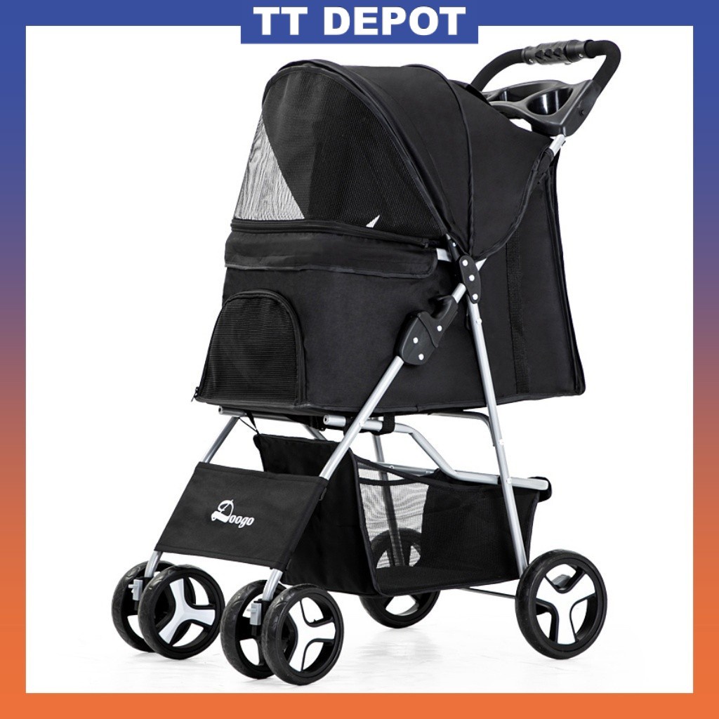 Pet Stroller/Cat Stroller/Dog Stroller/Trolley 4 Wheel Lightweight ...