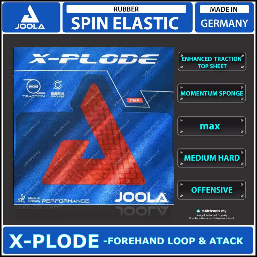 Joola Rubber X-Plode Spin Elastic Table Tennis Rubber Getah Ping Pong ...
