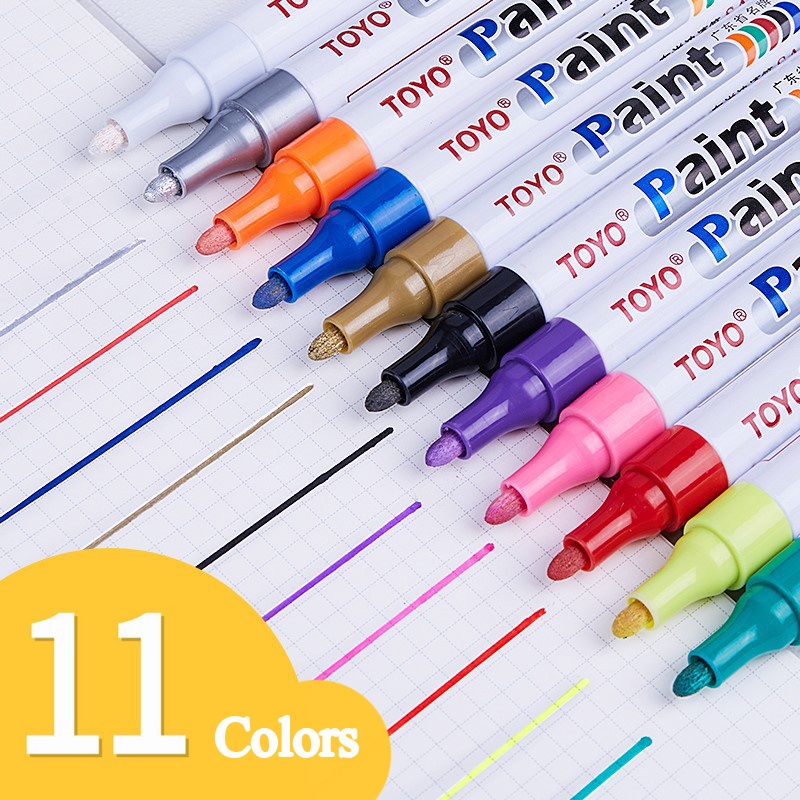 11-colors Tire Note Marker Pen Permanent Oily Ink Scrapbook Motorcycle ...