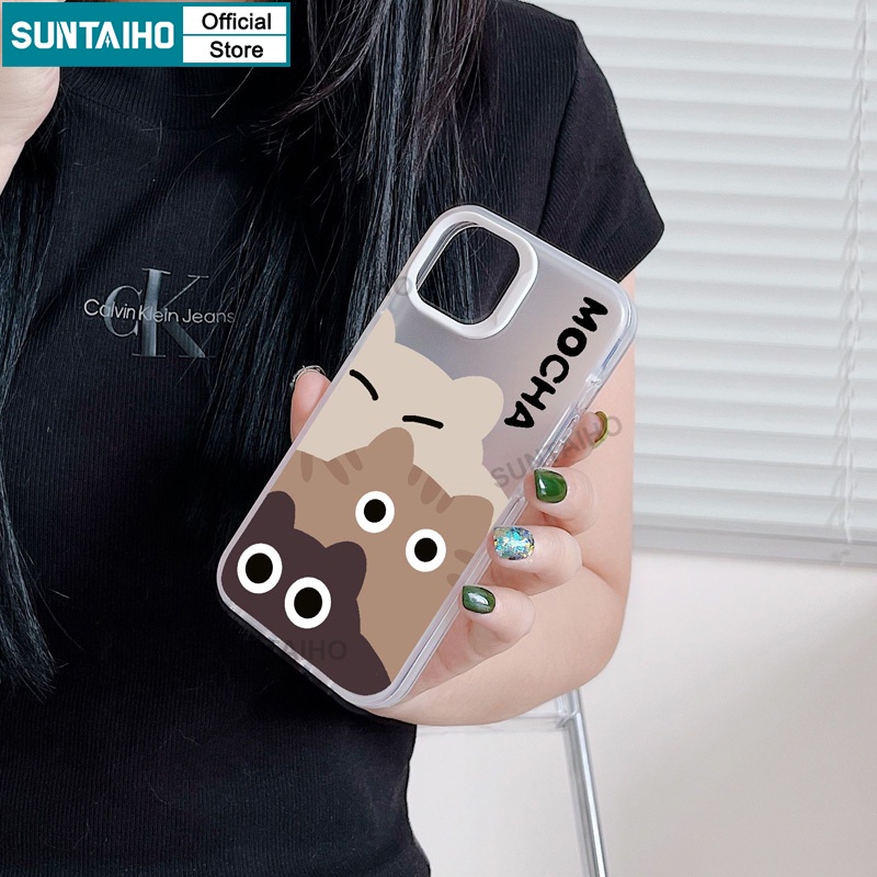Suntaiho Funny Unique Cute Fluid Cat Pattern Frosted Phone Casing For ...