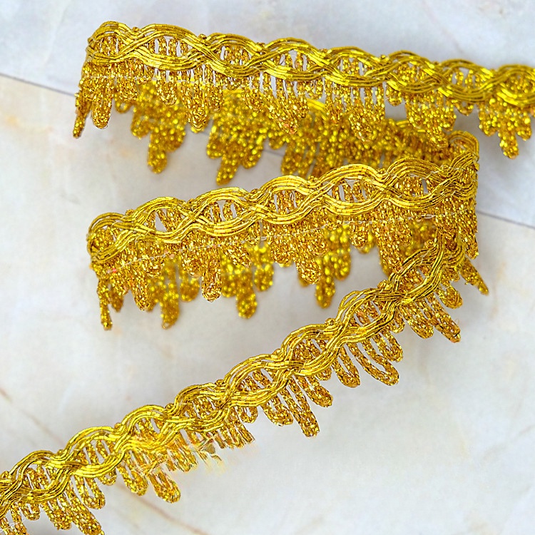 13 Meters Gold Silver Silk Hill Lace Renda Emas Traditional Kostum lace ...