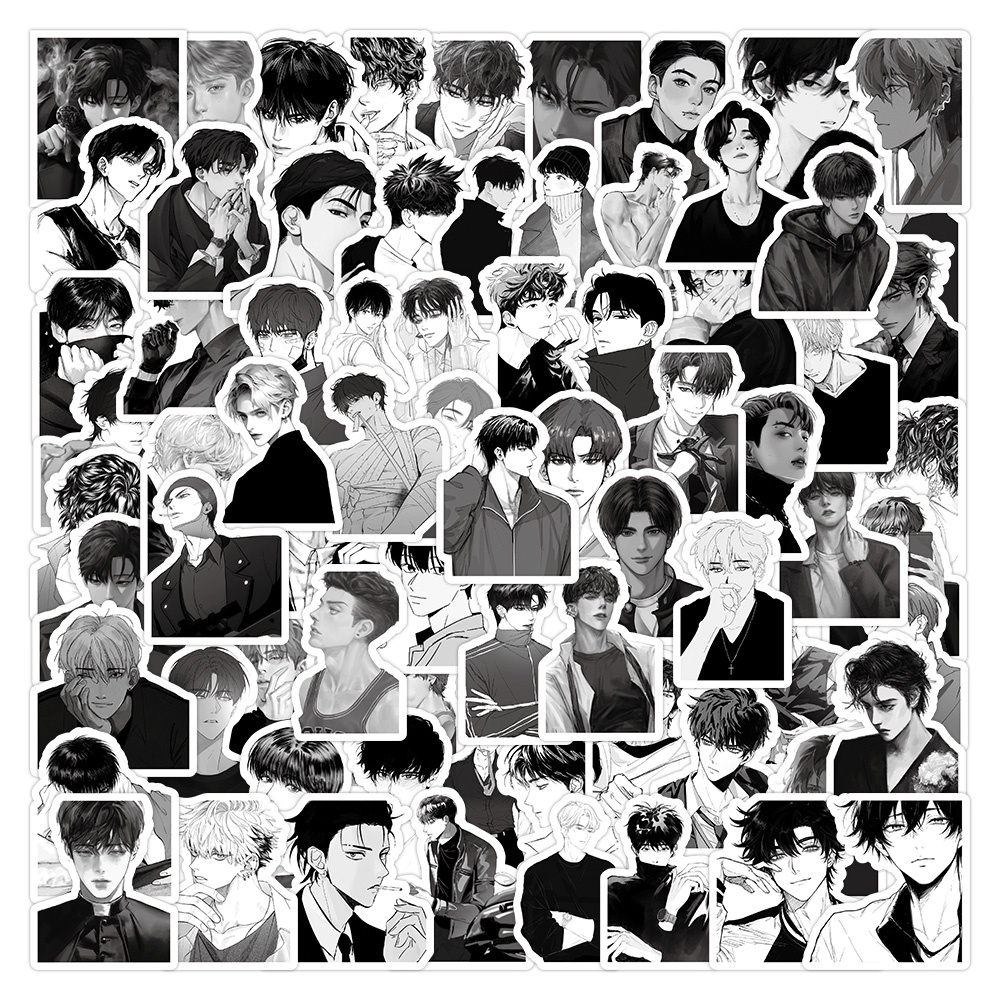 100PCS Black and White Anime Handsome Guy Lady-killers Graffiti ...
