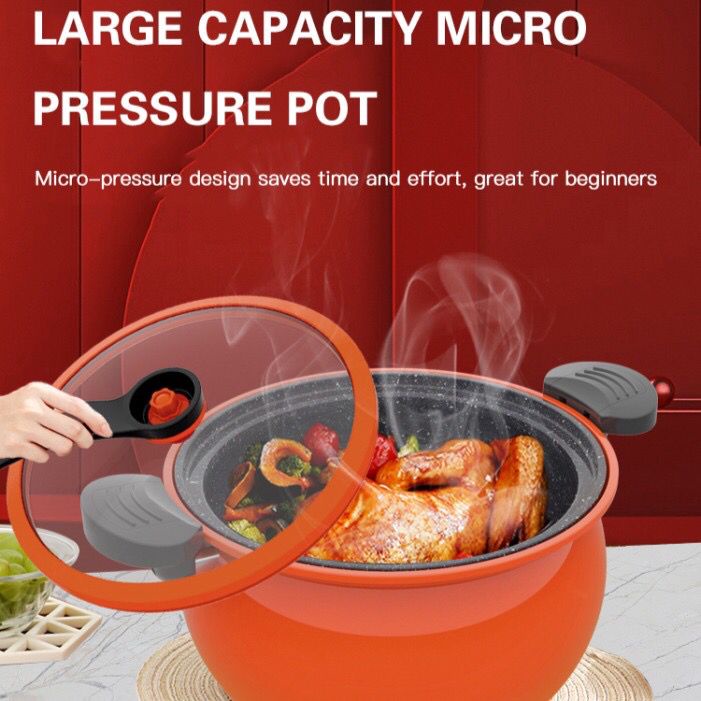 8L Non Stick Micro Pressure Cooker Marble Stone Pot Periuk Tekanan ...