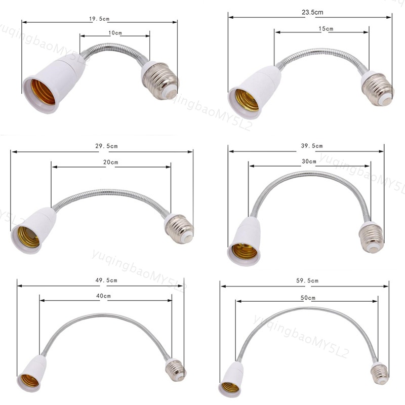 Flexible E27 to E27 LED Lamp Base Bulb Socket Extender Extension Light ...