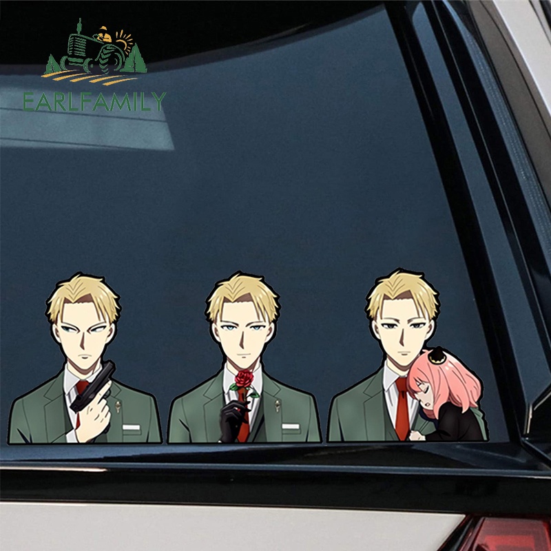 EARLFAMILY 13cm Anime Spy x Family Loid Forger Peek Car Sticker Caravan ...
