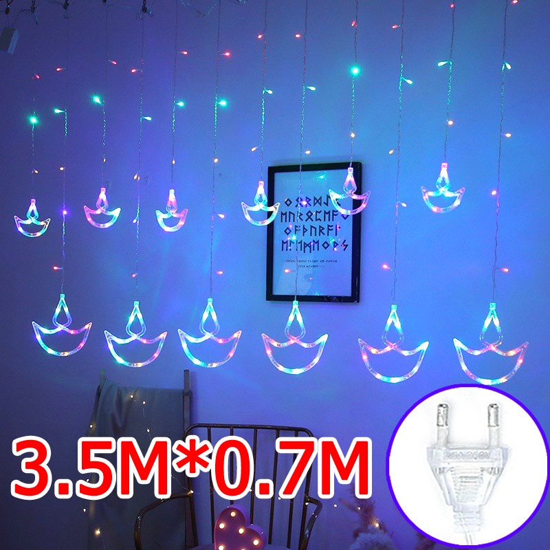 LED Deepavali Lighting Diwali Curtain Fairy String Light for Muslim EID ...