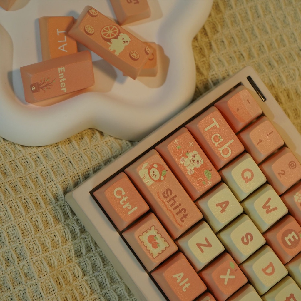 Orange and puppy Theme Keycaps PBT, XDA Profile, Cute Style ...