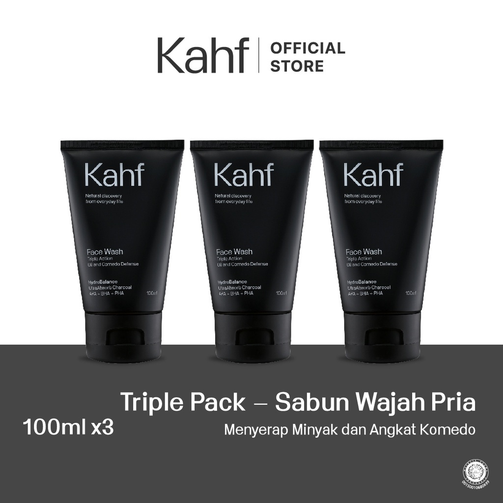 Kahf Triple Action Oil and Comedo Defense Face Wash 100 ml Triple Pack ...