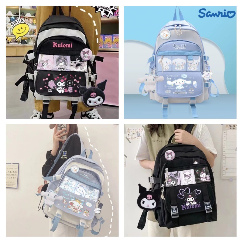 Sanrio Cartoon Women Backpacks Kawaii Cinnamoroll Kuromi Pom Pom Purin ...