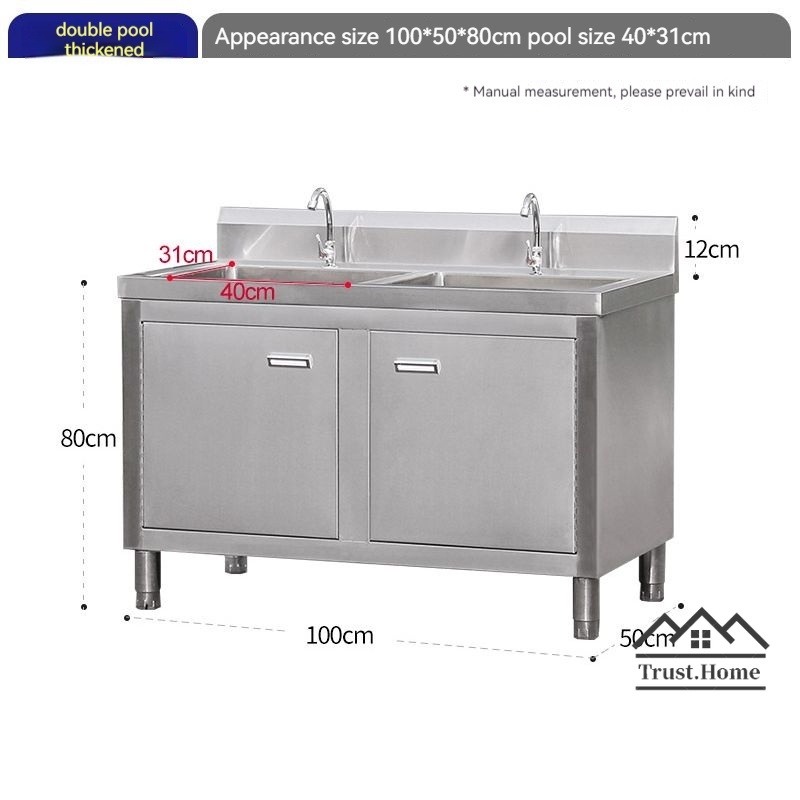 Stainless Steel Sink With Drainboard / Mangkuk Sinki Kanan & Kiri ...