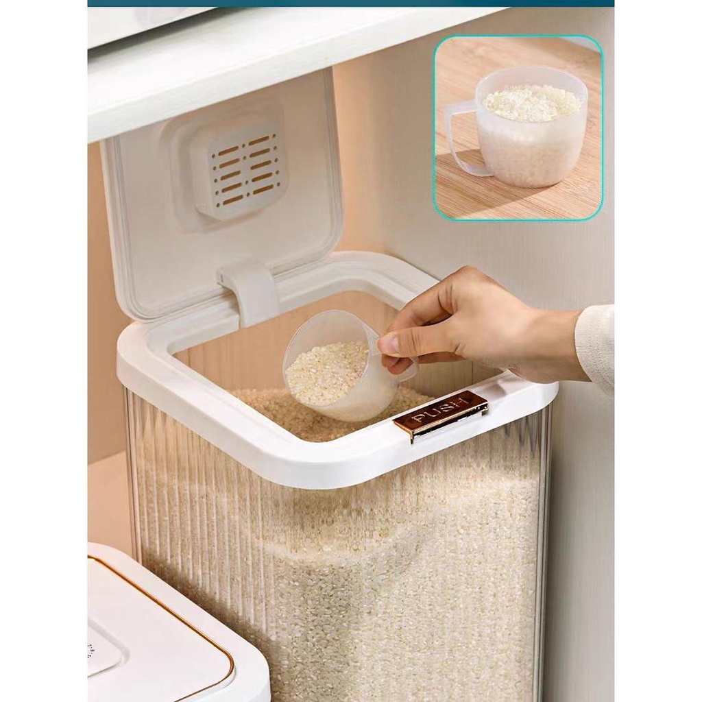 6 / 12 KG Sealed Lock Freash Rice Bucket / 6 / 12 KG Baldi Beras Segar ...