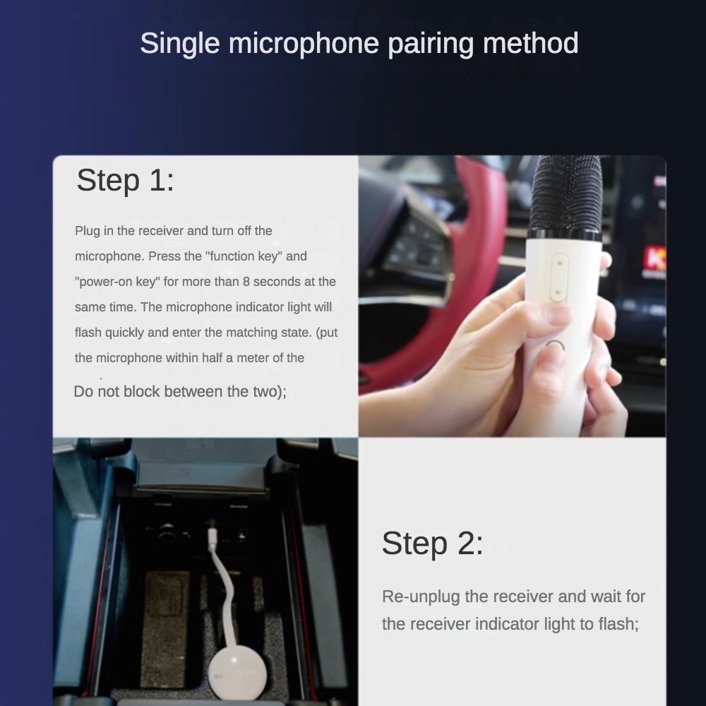 Car Microphone with Receiver Car Karaoke Mic for BYD Dolphin/Seal/ATTO ...